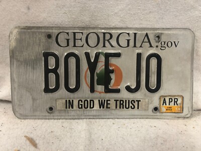 2015 Georgia Vanity License Plate “BOYEJO” | eBay