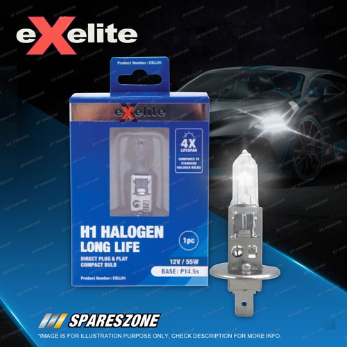 Exelite H1 Halogen Long Life 12V 55W Direct Plug & Play Compact Bulb ...