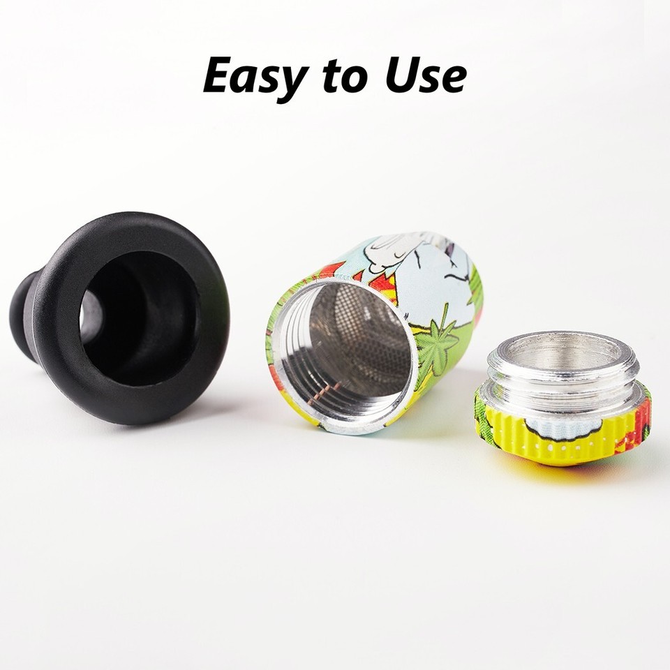 6 Pc Sneak a Toke One Hitter Pipes Metal Tobacco Smoking Pipe With Box ...