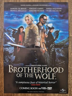 Brotherhood of the Wolf Poster/ Tremors 3 Promo Sample Video Sleeve ...