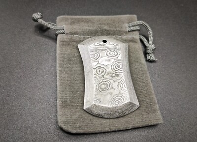 Damascus Steel Dog Tag Pendant Keyring Blade Edc Survival Mens Jewelry ...