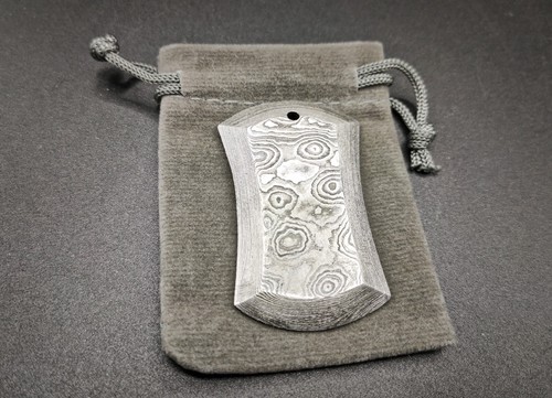 Damascus Steel Dog Tag Pendant Keyring Blade Edc Survival Mens Jewelry Gift | eBay