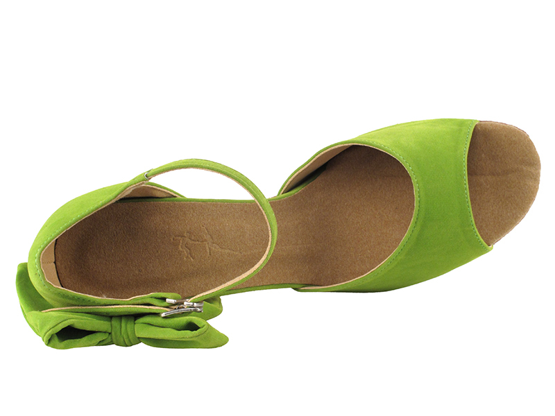 Velvet Bow! Salsa Very Fine Dance Shoes Green, Yellow, Peach, Black ...