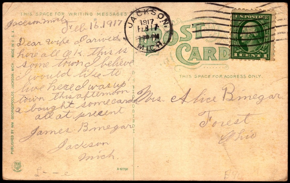 Postcard MI Jackson Michigan Scene on Grand River 1917 C10 | eBay