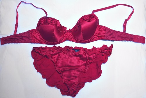 New Burlesque Red Silk Bra 10C and Brief Size S/10 RRP $114.90 | eBay ...