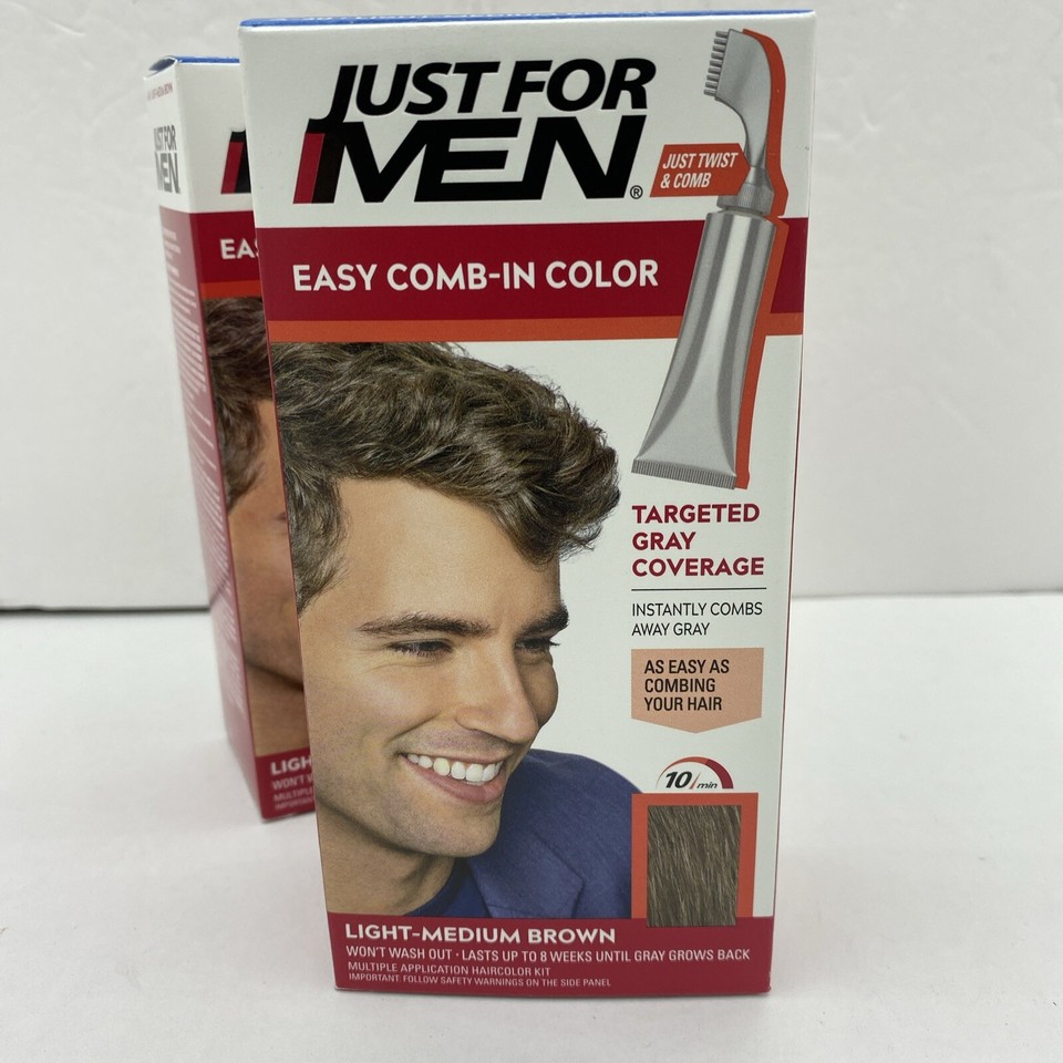 2 Just For Men Easy Comb-In Applicator Hair Color #A-30 LIGHT MEDIUM ...