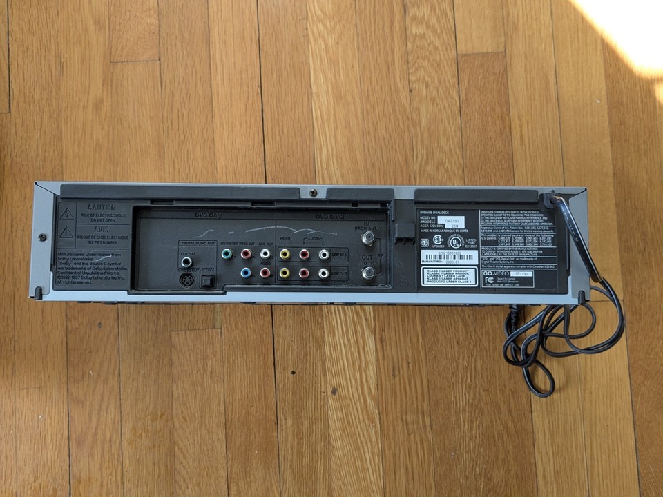 Go-Video DV2130 DVD VHS Combo Player Recorder Dual Deck Hi-Fi No Remote ...