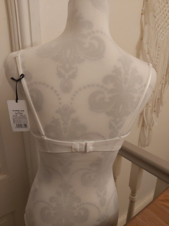 Lepel Flower Lace underwired Balconette Bra 34C- 34D White | eBay UK