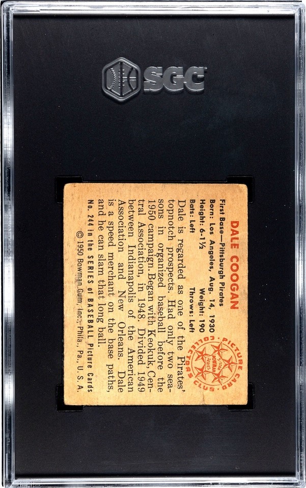 1950 Bowman Set-Break #244 Dale Coogan JUST GRADED SGC 1 | eBay