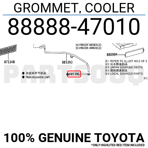 8888847010 Genuine Toyota GROMMET, COOLER 88888-47010 | eBay