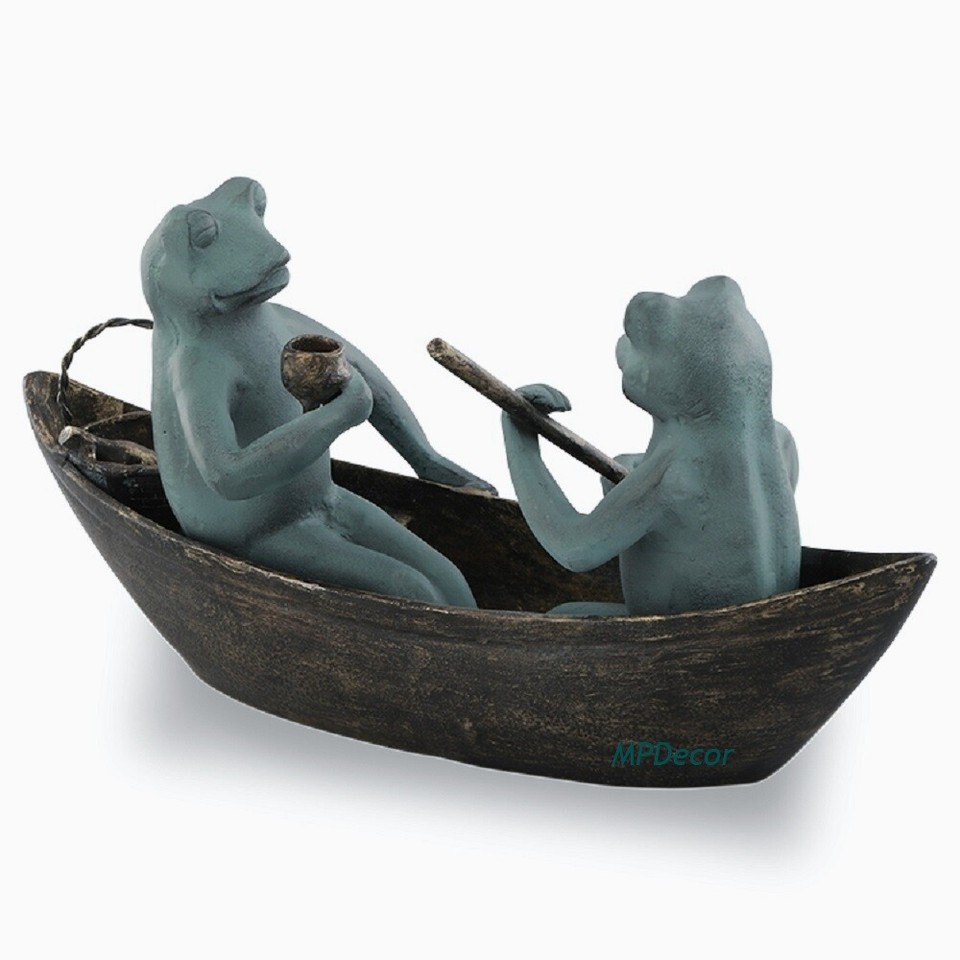 Rowboat Frogs Picnic Garden Sculpture Statue Frog Boat 21.5in ~ SPI ...