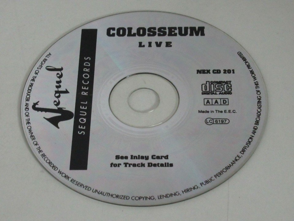 Colosseum‎–Colosseum Live / Sequel Records ‎– Nex CD 201 CD Álbum | eBay