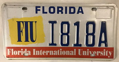 FL INTERNATIONAL UNIVERSITY FIU PANTHERS license plate Roary Park Blue ...