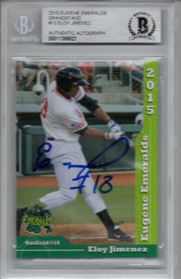 Eloy Jimenez 2015 Eugene Emeralds Autographed Signed Card Beckett BAS ...