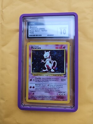 CGC 10 GEM MINT Mewtwo 2000 Base Set 2 10/130 Holo Rare Pokemon Card | eBay