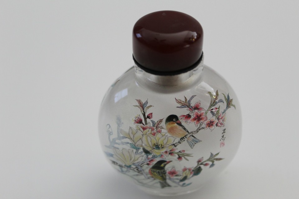 Early Chinese hand painted snuff bottle from prominent estate ...