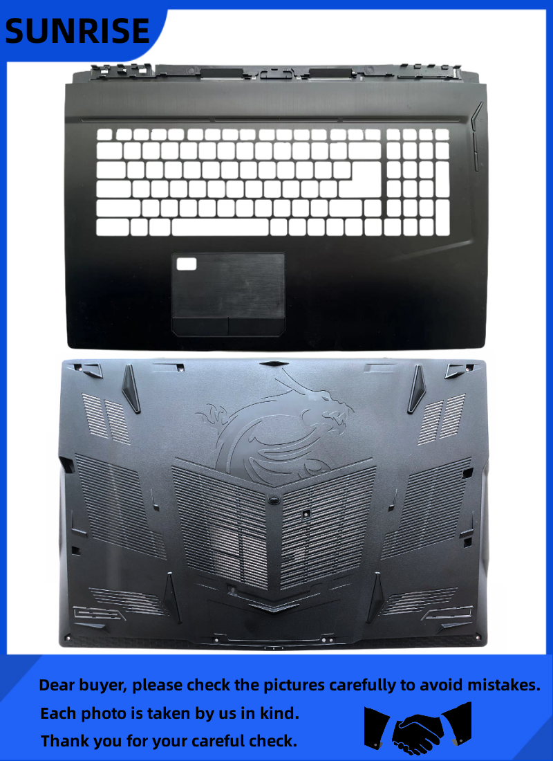 New For MSI WE73 8SK(MS-17C5) WE73 8SJ(MS-17C6) Upper Palmrest+Bottom ...