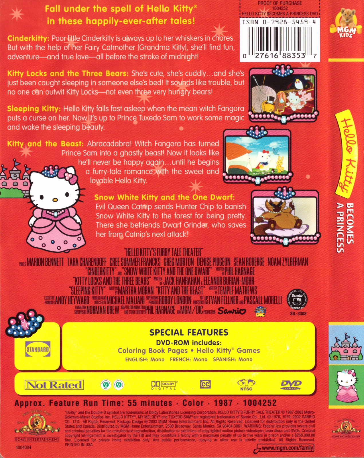 Hello Kitty Becomes a Princess (DVD, 2003) kids children & family G ...