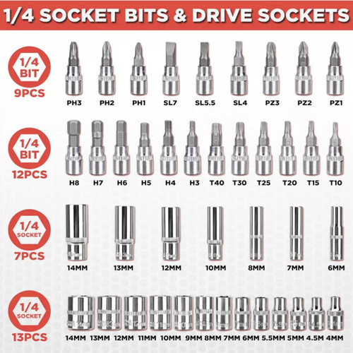 53pcs/Set Tool Box Socket Set Toolbox Auto Repair Ratchet Wrench ...