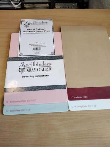 4x Plates For Spellbinders GRAND Calibur, Base/ Embossing/Cutting ...