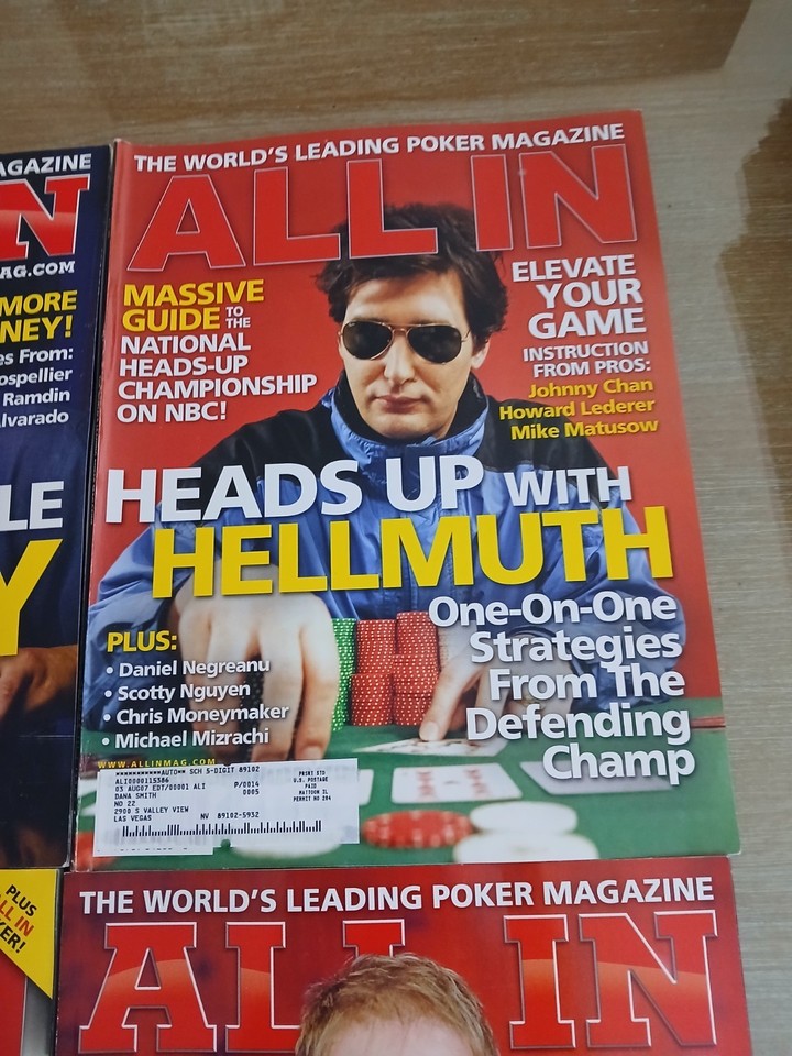 All In Poker Magazine x (4) - Daniel Negreanu, Phil Ivey, Phil Hellmuth ...