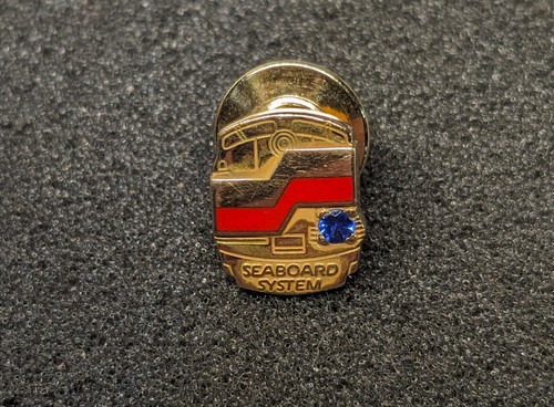 RARE Seaboard System Railroad 10K Gold Service Award Pin Blue Stone ...