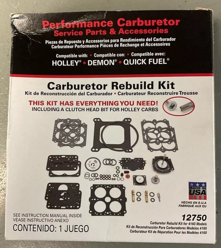 Edelbrock 12750 Holley/Demon/Quick Fuel Carburetor Rebuild Kit for 4160 ...