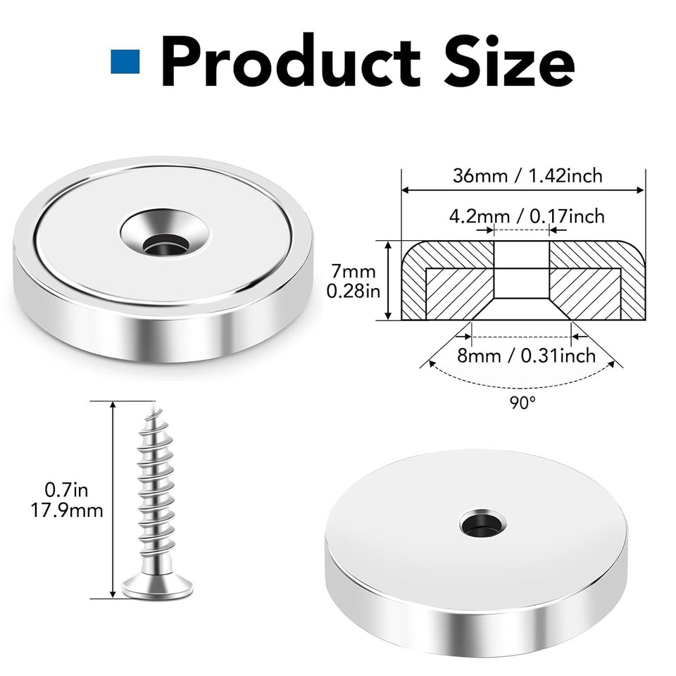 LOVIMAG Strong Magnets,150Lb+ Waterproof Strong Neodymium Cup Magnets ...