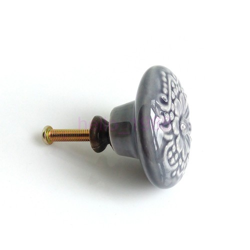 Ceramic Cameo Bas-relief Cabinet Knob Handle Antique Drawer Pull Rural ...