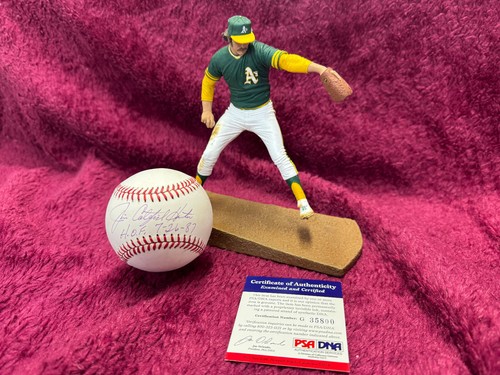 JIM CATFISH HUNTER Signed & HOF Inscribed OAL Bobby Brown baseball PSA ...