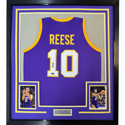 Framed Facsimile Autographed Angel Reese 35x39 LSU Purple Reprint ...