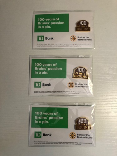 Boston Bruins Centennial 100 years TD Bank Limited Lapel Pin NHL Sealed ...