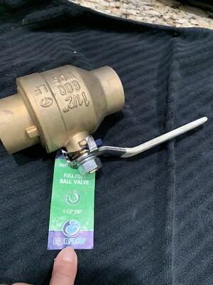 Lot Of 2-Everflow Valve 1-1/2" SWT Full PortBrass Ball Valve 600 WOG ...