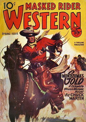 Vintage Cowboy Western Comic Book Cover Reproduction Dime Novel Masked ...