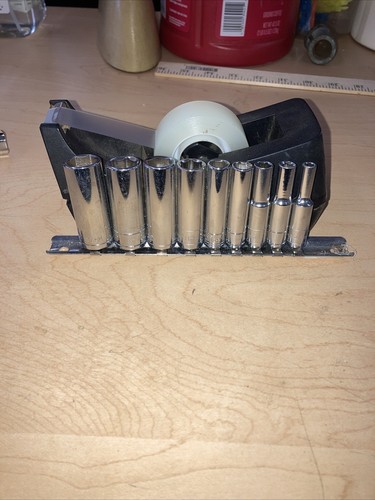 Nine piece Herbrand deep well quarter inch drive metric socket set | eBay