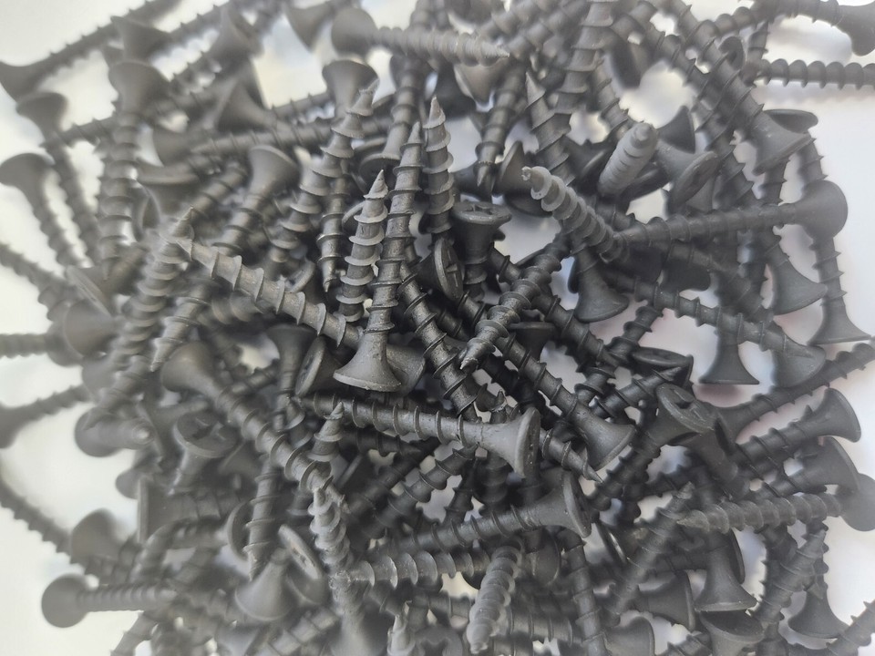# 6 x 1-5/8" Drywall Screws, Coarse, Sharp Point, Black Phosphate, 5LB ...