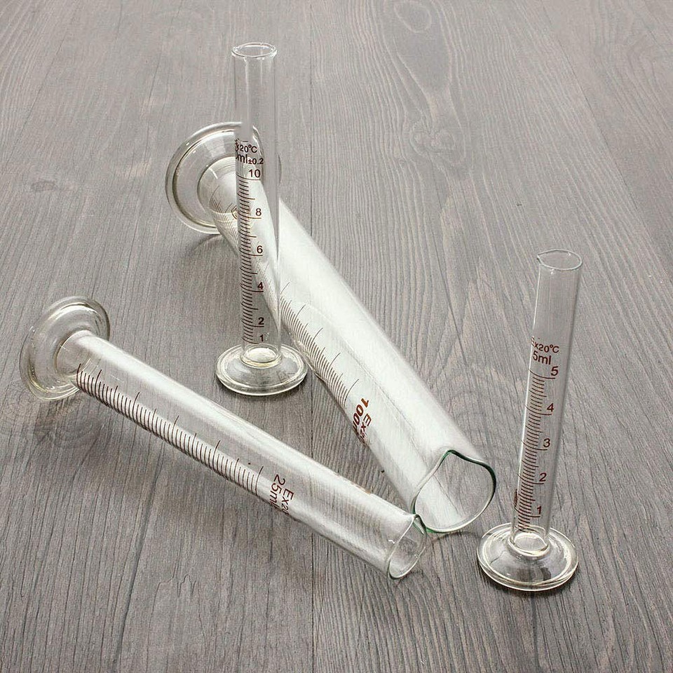 10Pcs Glass Measuring Cylinder Set Chemistry Lab Graduated Measure ...