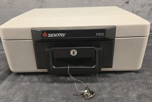 SENTRY 1100 Portable Safe Fire Proof Lock Box 2 Keys 14"x10"x 6 ...