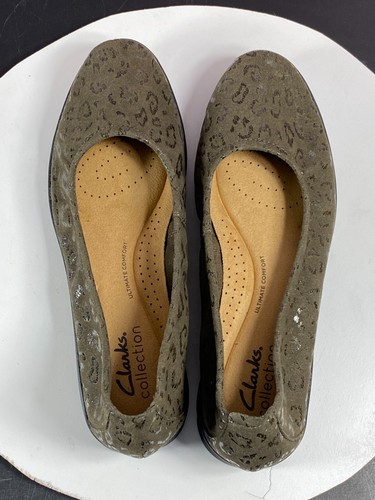 Clarks Collection Janette Ease Womens Size 6 M Olive Interest Ballet ...