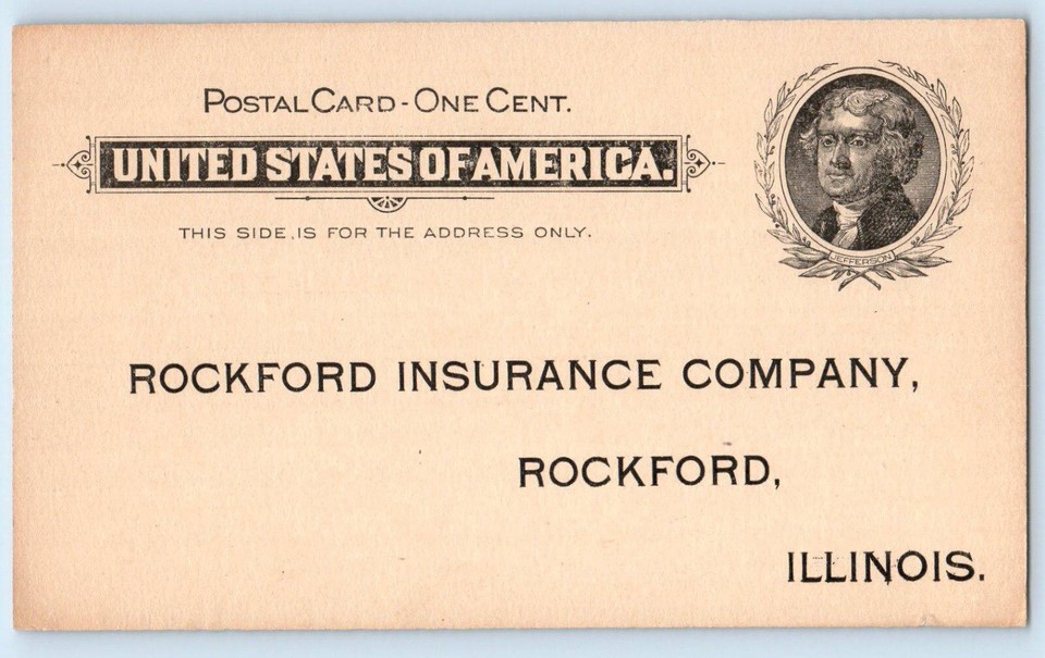 Rockford Illinois IL Postal Card Rockford Insurance Company c1905 ...