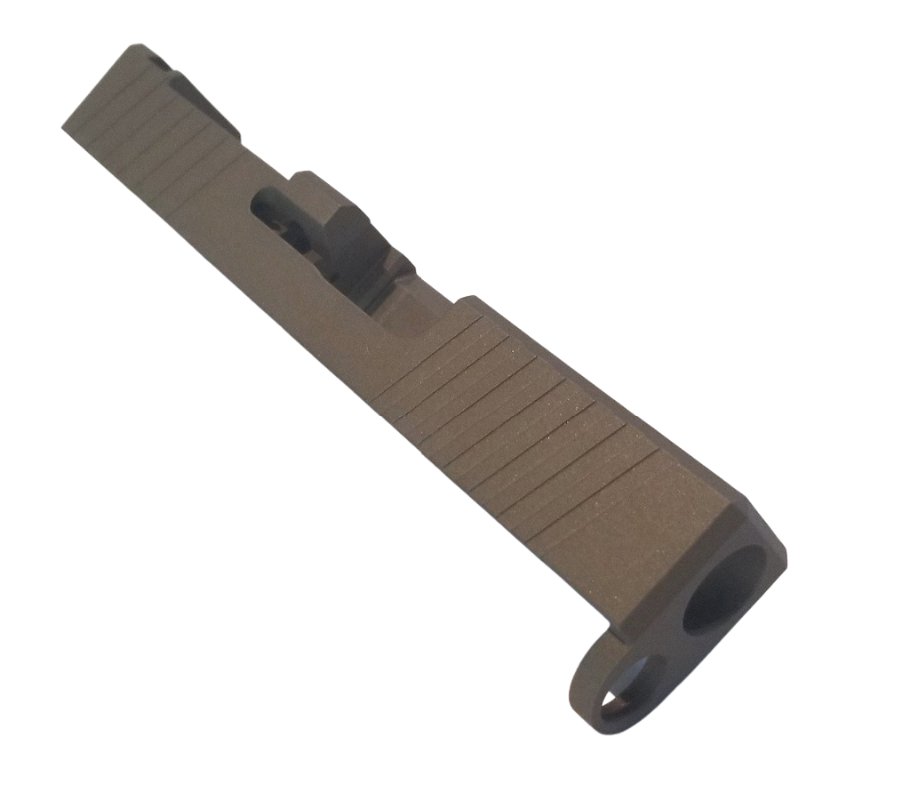 For Glock 43 43X Custom Coated Slide with RMSc Cut Out Cerakote TiN ...