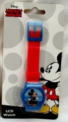 Disney Mickey Mouse Red LCD Watch Boys Girls Wristwatch LCD Digital ...