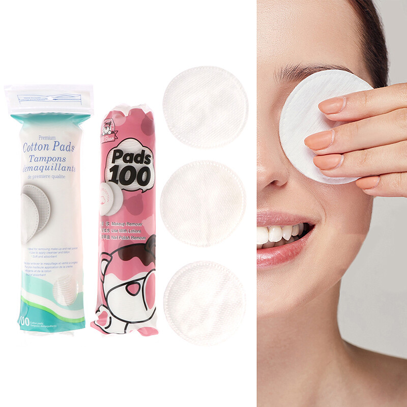 100Pcs Soft Make Up Cosmetic Cotton Pads Round Wipe Pads Nail Art ...