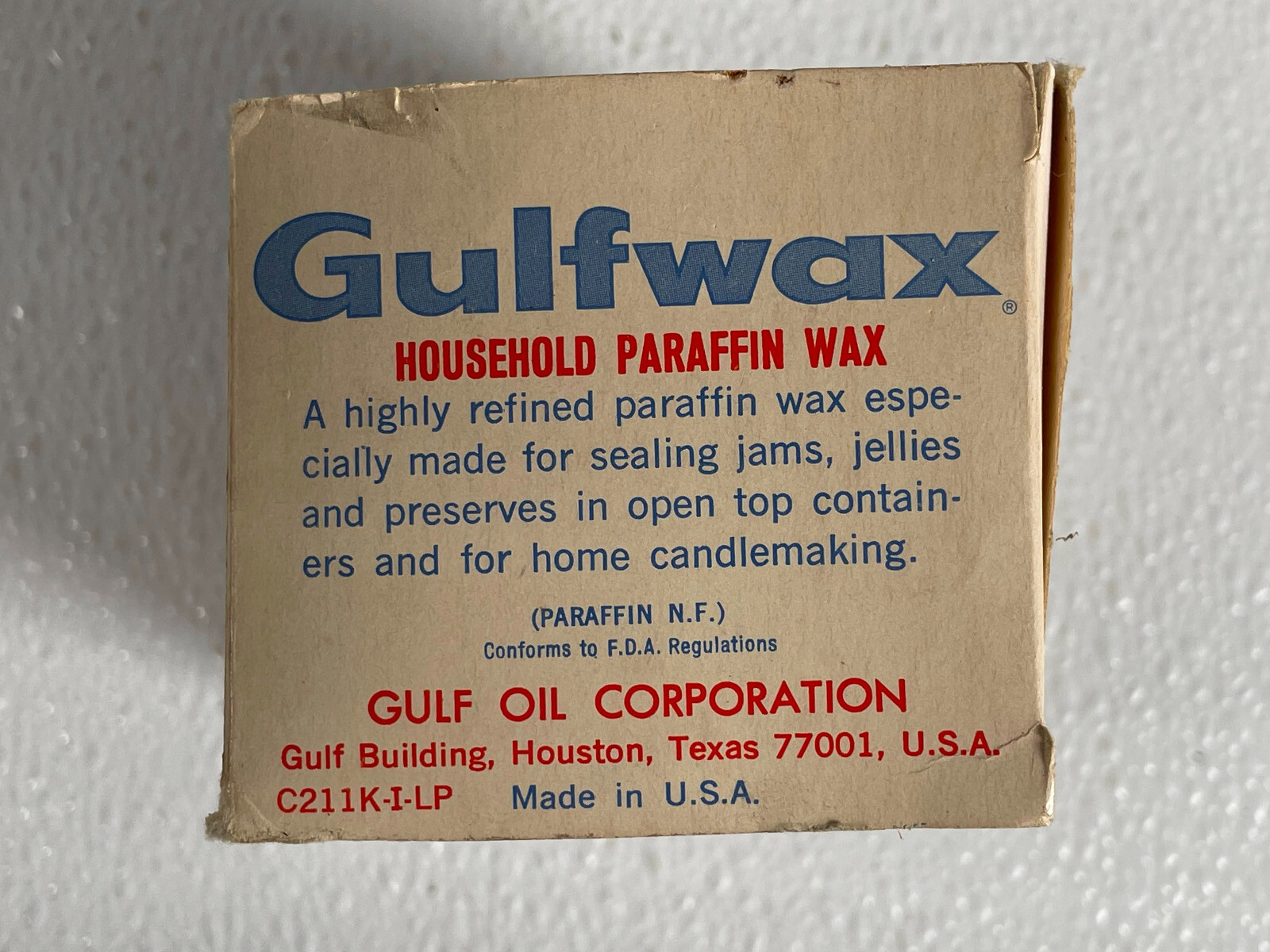6 Vintage 1lb 16oz Packages Gulfwax Household Paraffin Wax Lot 21 4oz ...
