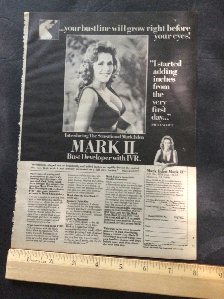 Vintage Mark II Bust Developer Ad Clipping Original Magazine Print ...