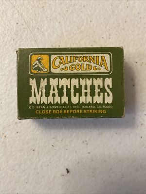 Used Vintage California Gold Strike On Box Safety Matches | eBay