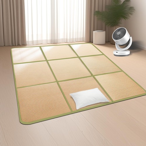 Tatami Mat Rattan Japanese Floor Mats 71'' x 71''x0.47''in Foldable ...