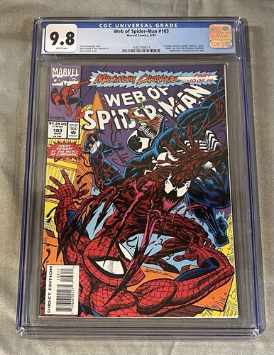 Web of Spider-Man 103 CGC 9.8 NM/M White Pages Maximum Carnage Venom ...
