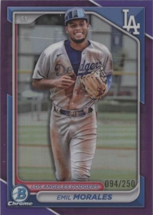 2024 Bowman Draft - Chrome Emil Morales #BDC-113 Purple Refractor /250 ...