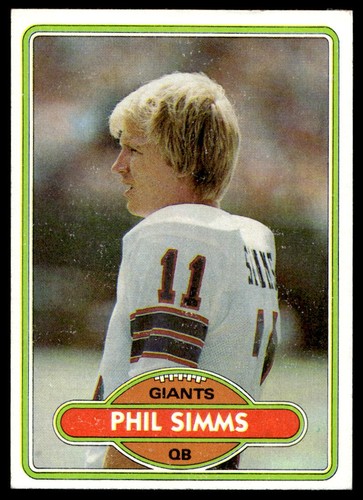 1980 Topps #225 Phil Simms New York Giants ROOKIE NR-MINT NO RESERVE ...